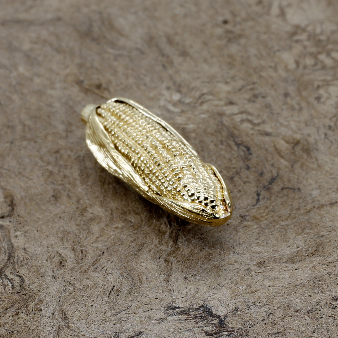 Large Gold Corn Tie Tack Lapel Pin with 14kt Gold Vermeil Ear of Corn ...
